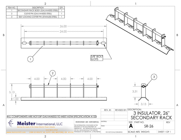 Secondary Rack -26'' 3 Position - SR-26 – Meister International